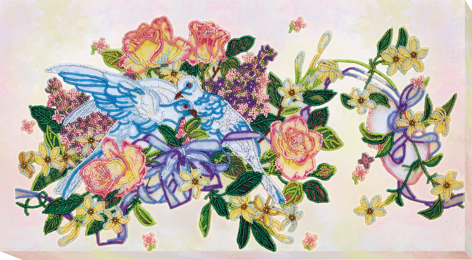 Micro Beads Embroidery Kit Doves (Flowers), ABM-007 by Abris Art - buy ...
