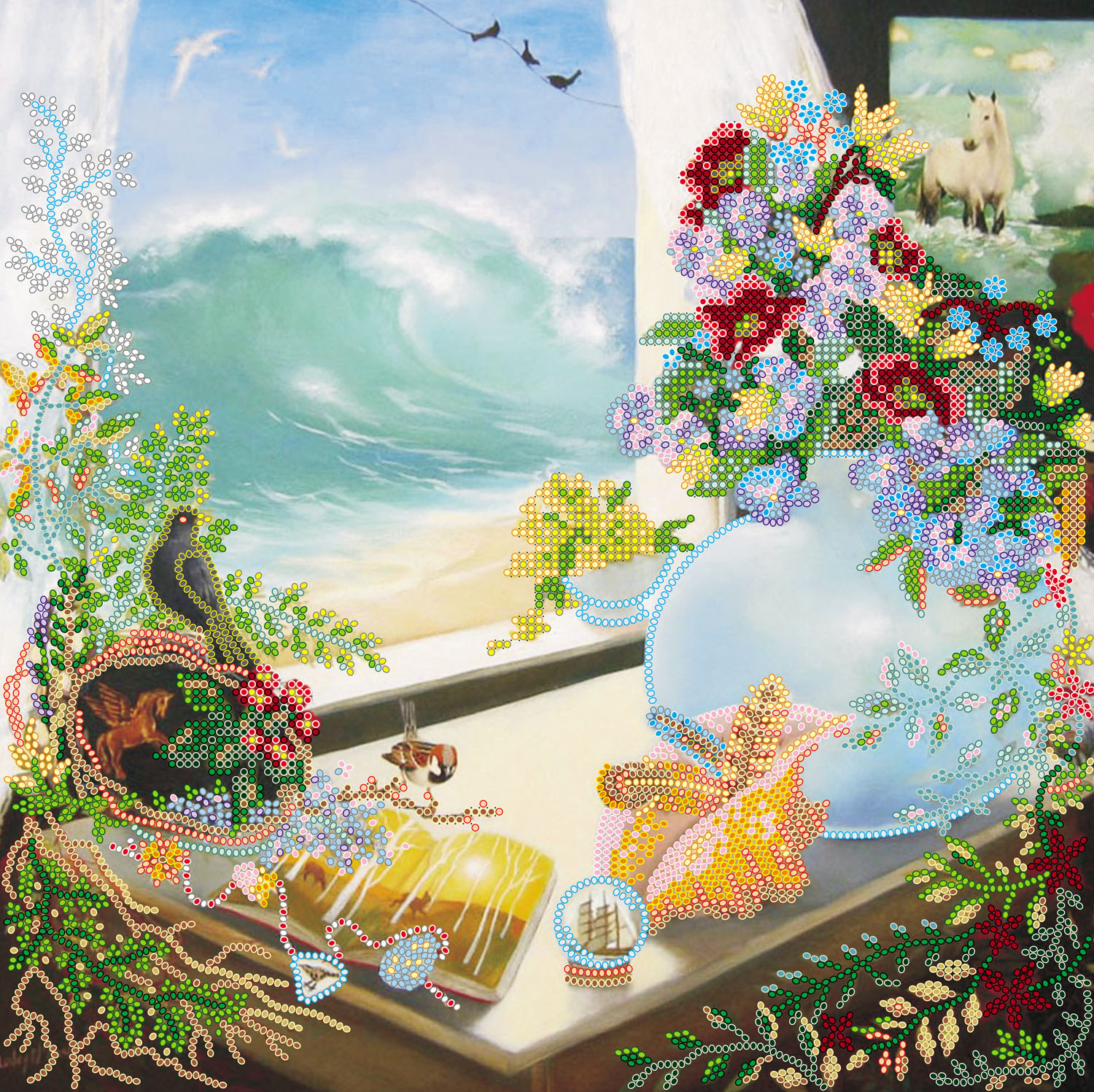 Схема для вишивання бісером на натуральному художньому холсті "Бризки ...