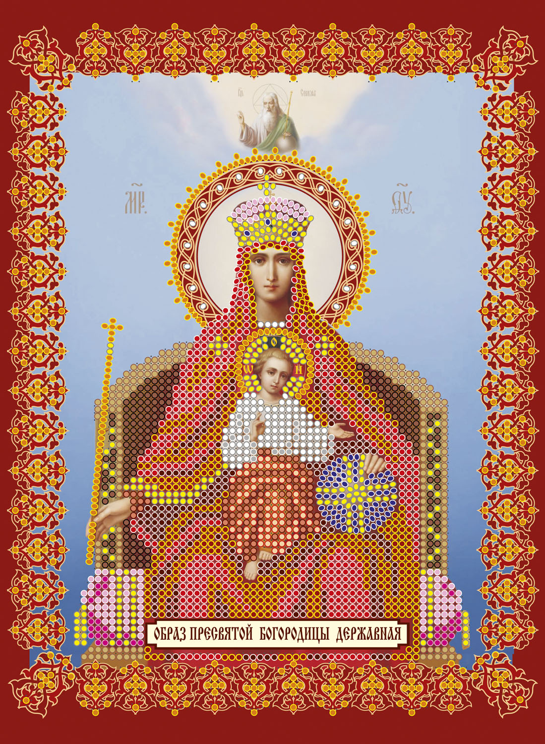 Icon's charts on artistic canvas Icon of the Mother of God «Reigning ...